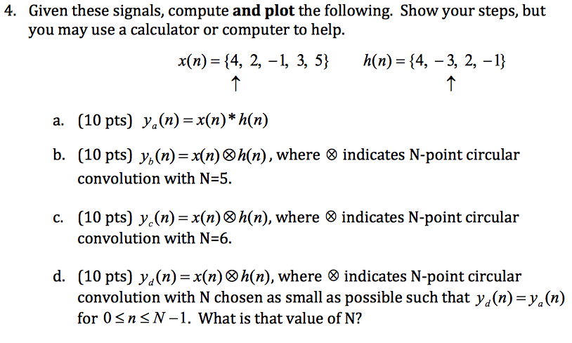 Solved Given These Signals Compute And Plot The Following