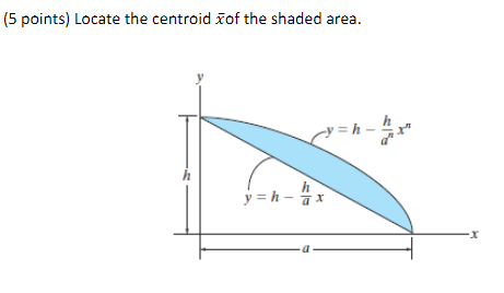 Solved (5 points) Locate the centroid xof the shaded area | Chegg.com
