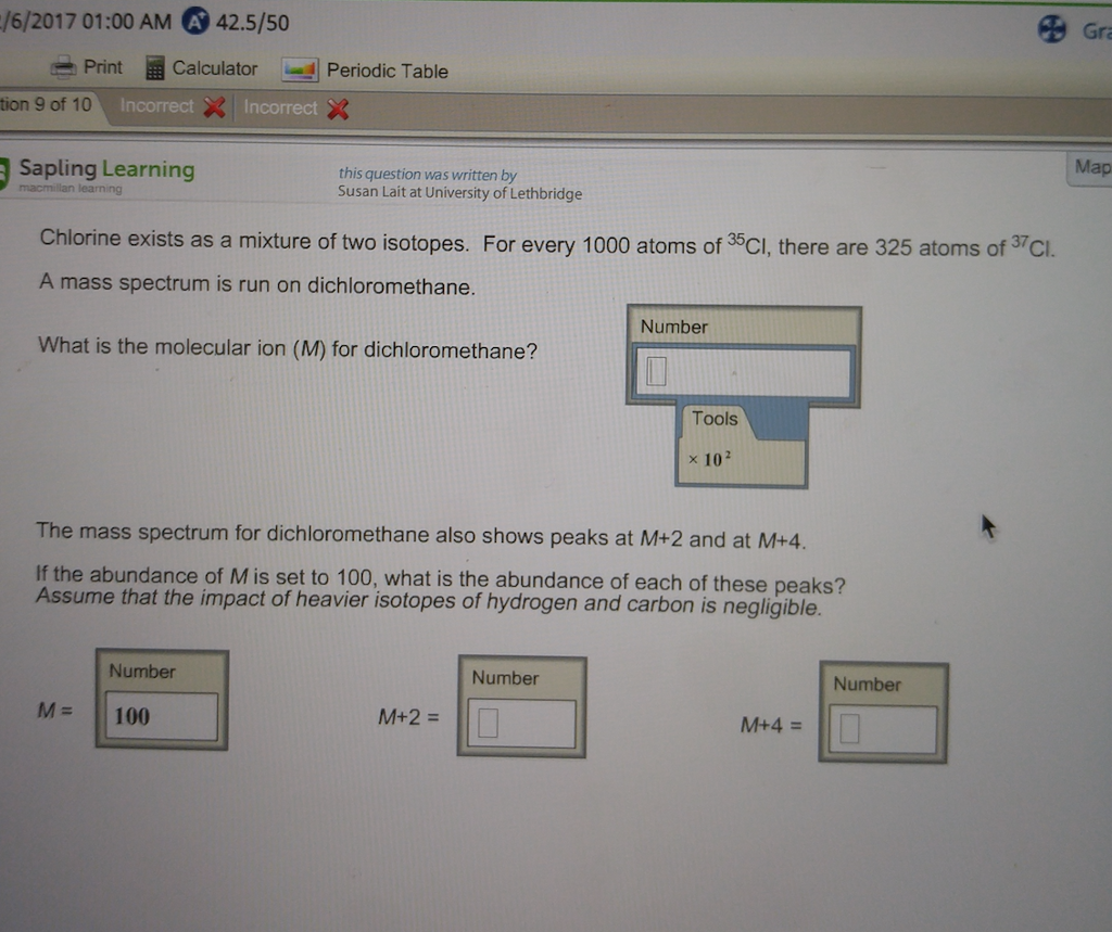 Solved: Chlorine Exists As A Mixture Of Two Isotopes. For ... | Chegg.com