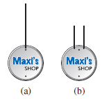 Solved A sign is hanging from a single metal wire, as shown | Chegg.com