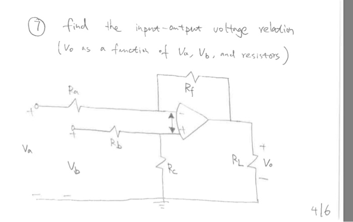 Solved Find the input-output voltage relation (V_0 as a | Chegg.com