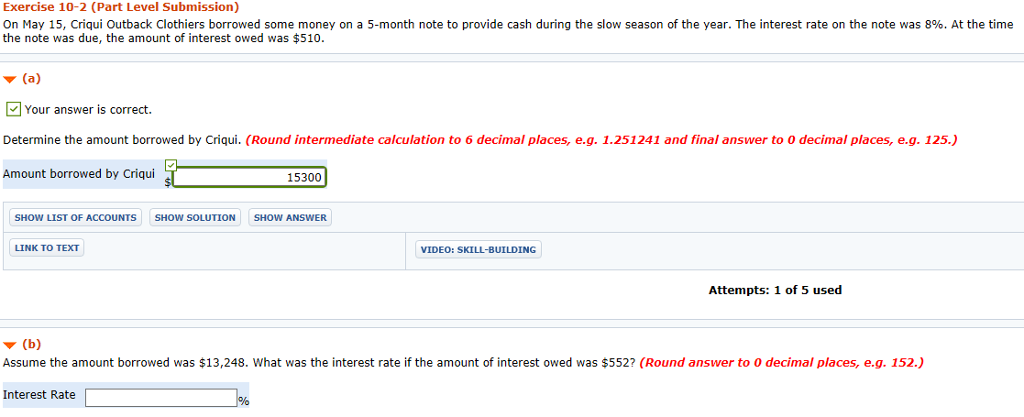 Solved Exercise 10-2 (Part Level Submission) On May 15, | Chegg.com