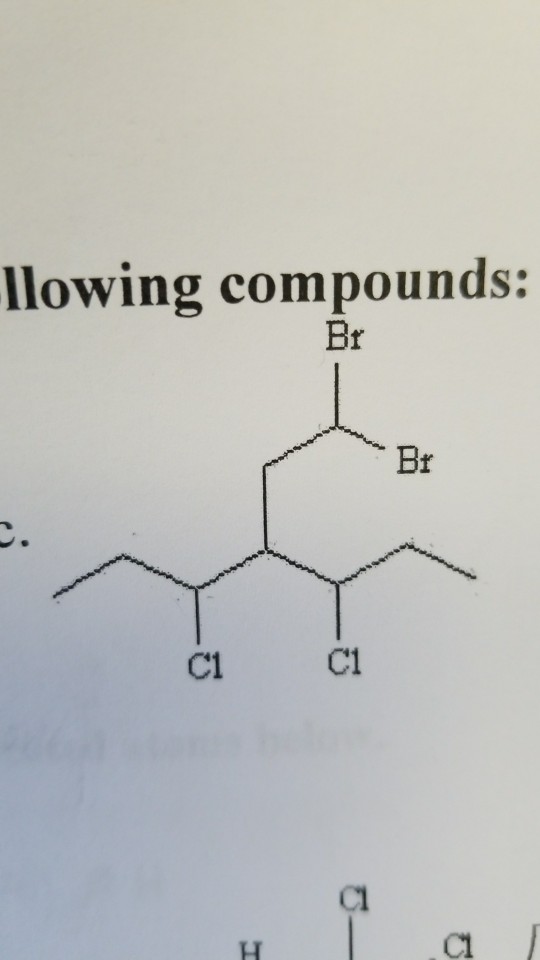 Solved llowing compounds: Br Br C1 C1 Cl | Chegg.com