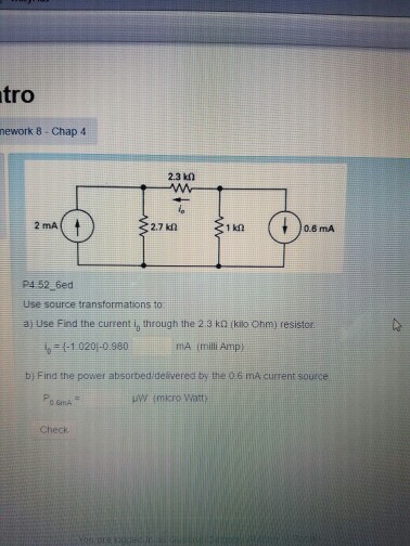 Solved Use source transformations to: Use Find the | Chegg.com