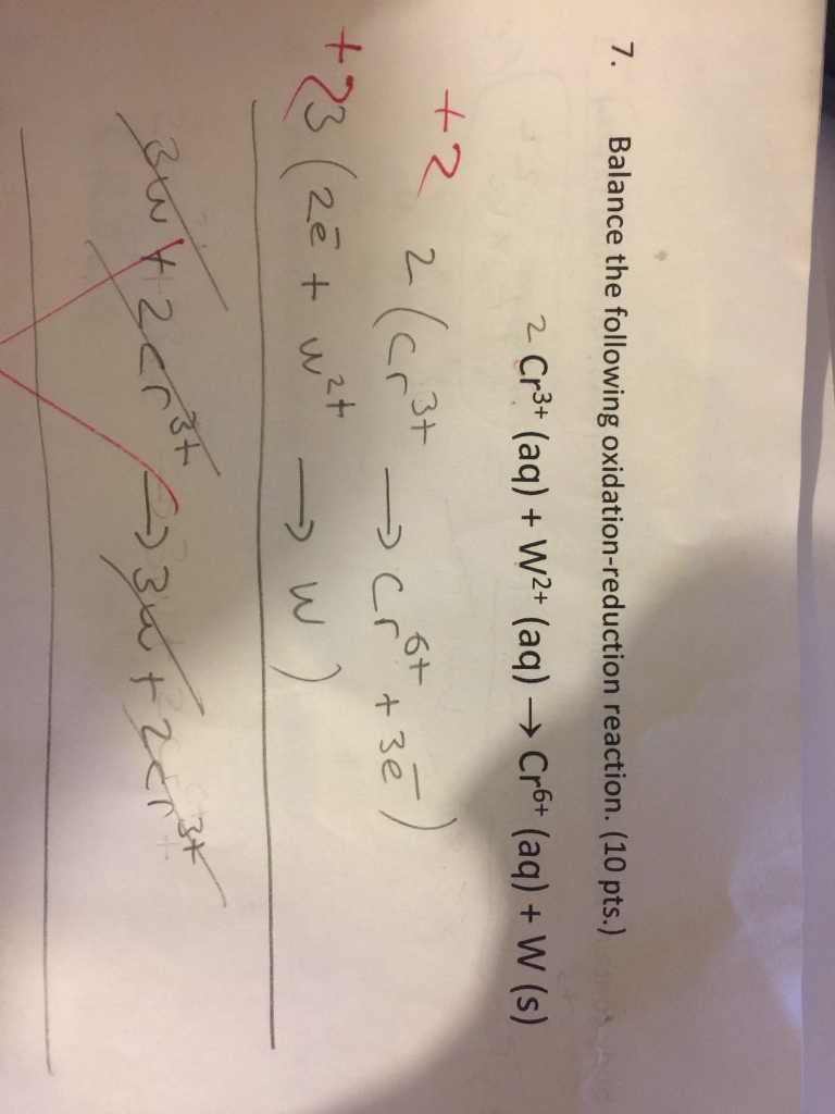 Solved Balance The Following Oxidation Reduction Reaction