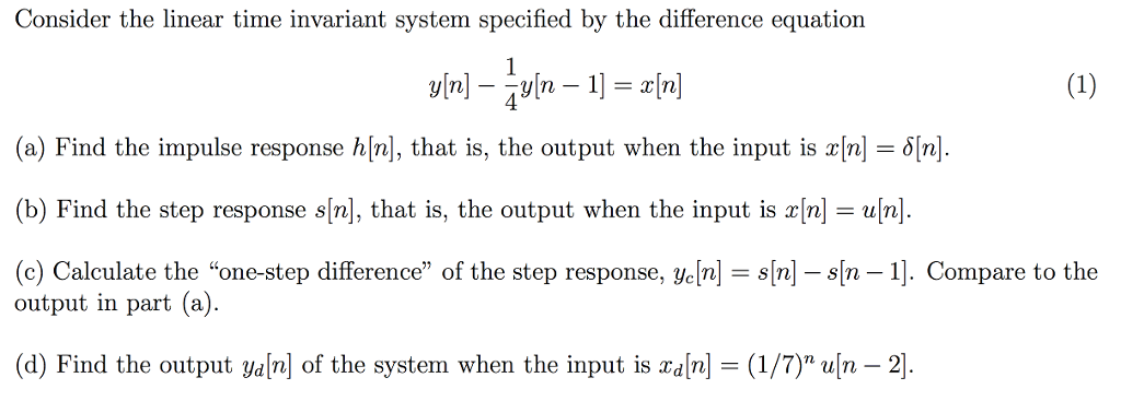 Solved Consider the linear time invariant system specified | Chegg.com