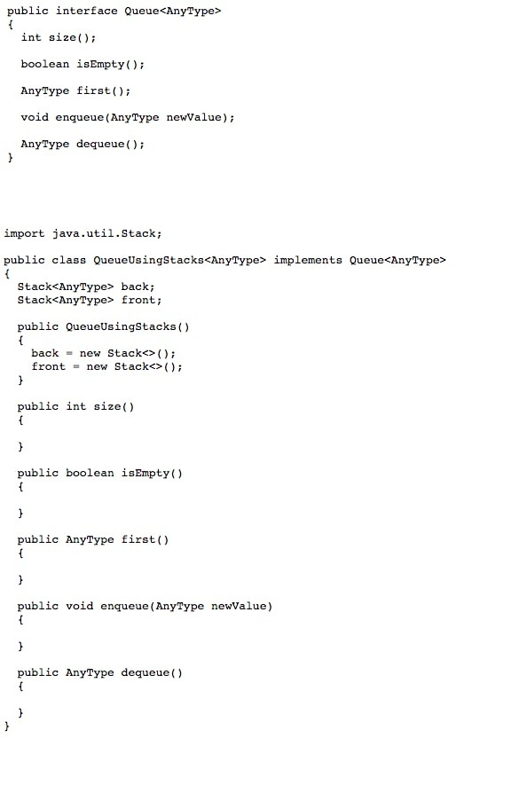 Page 1 of 6 Deque Using Stacks Assignment Overview In | Chegg.com