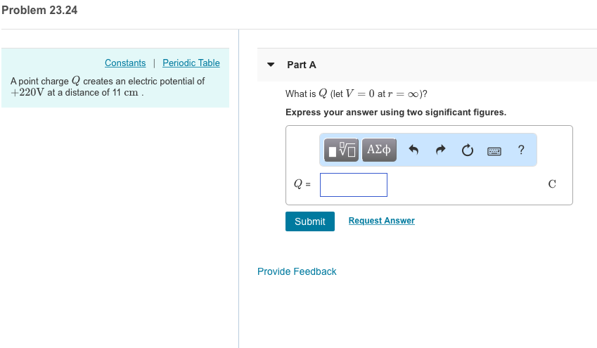 Solved Problem 23.24 Constants | Periodic Table Part A A | Chegg.com