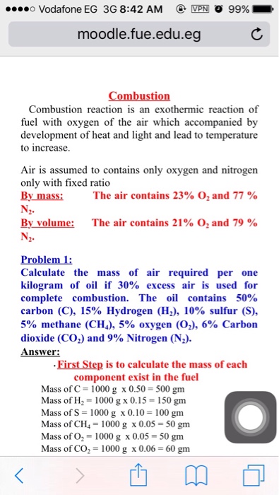 Solved Combustion reaction is an exothermic reaction of fuel | Chegg.com