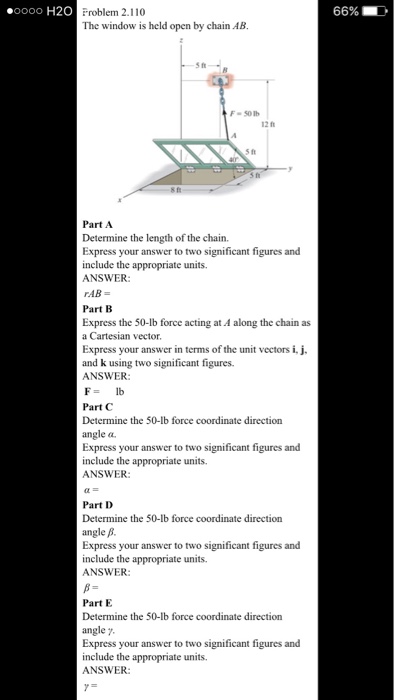 Solved The window is held open by chain AB. Determine the | Chegg.com