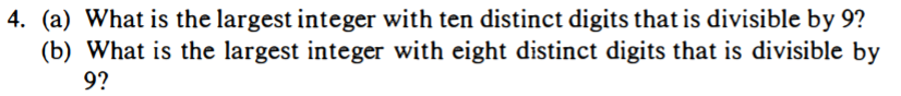 Solved 4. (a) What is the largest integer with ten distinct | Chegg.com