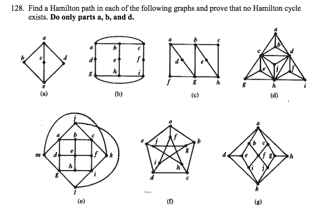 Find a Hamilton path in each of the following graphs | Chegg.com