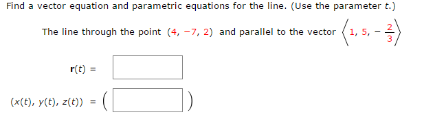 Vector Parametric Equation Calculator Equation Of A Line