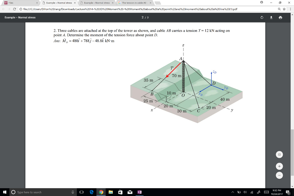 Solved 凸Example-Normal stress Example-Normal stress 、G The | Chegg.com
