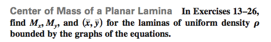 Solved Center of Mass of a Planar Lamina In Exercises 13-26, | Chegg.com