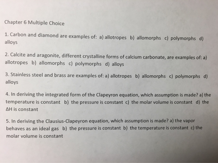 Solved Carbon and diamond are examples of: allotropes | Chegg.com
