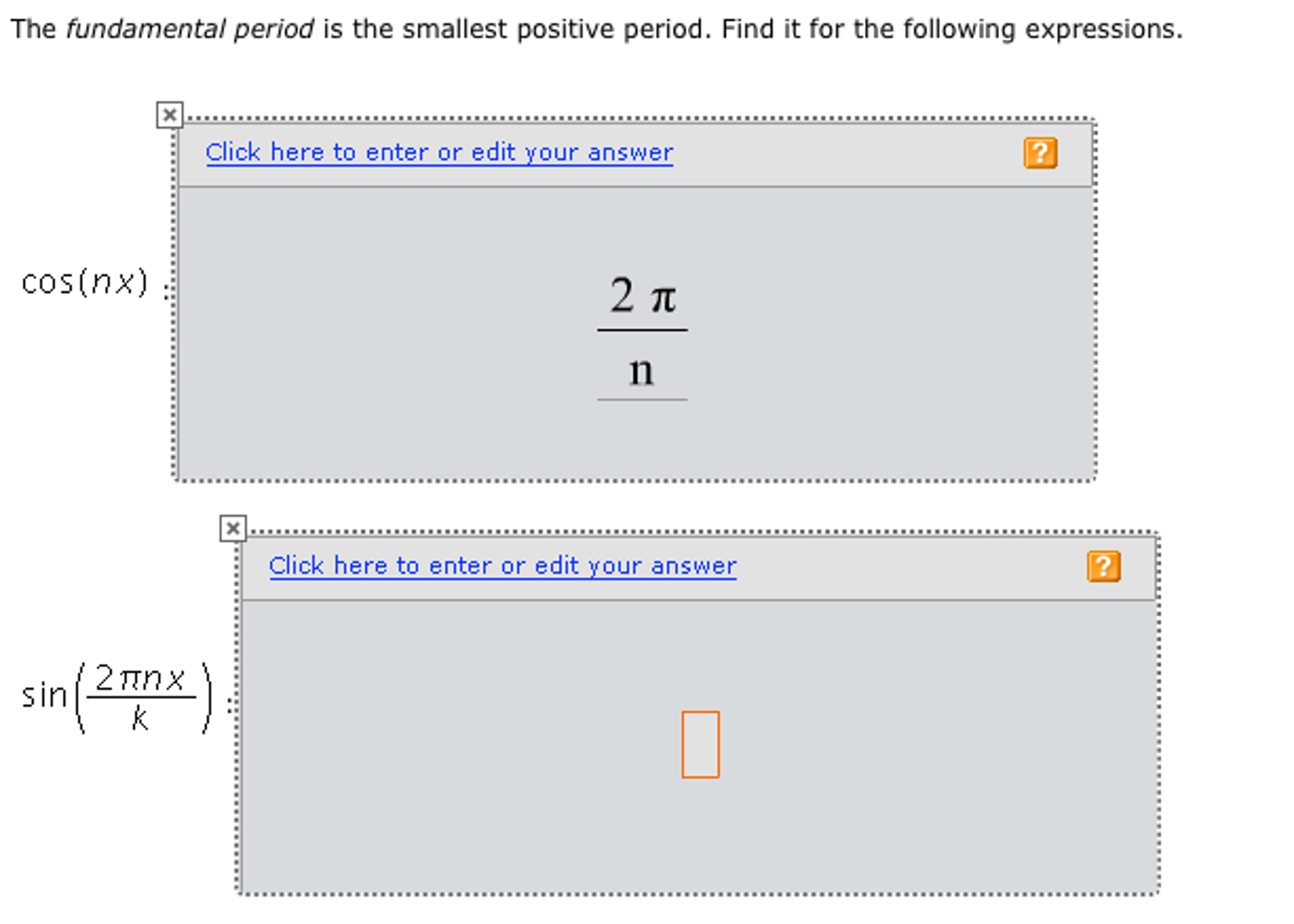 Solved The fundamental period is the smallest positive | Chegg.com