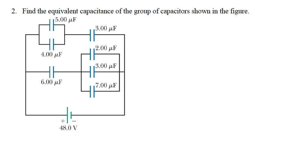Solved Find the equivalent capacitance of the group of | Chegg.com