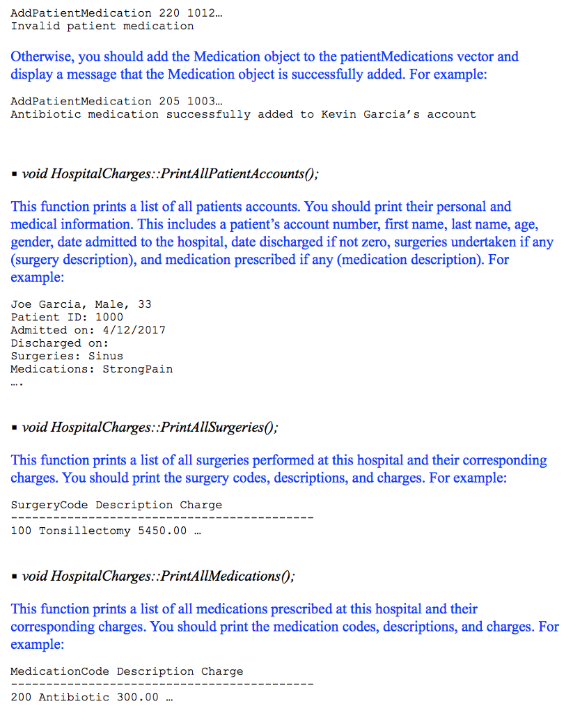 Solved Write a program that computes a patient's bill for a | Chegg.com