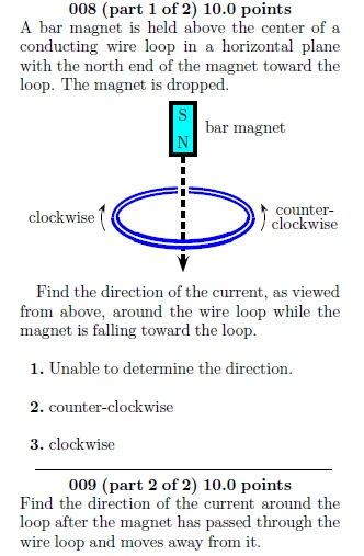 Solved A bar magnet is held above the center of a conducting | Chegg.com Solved A bar magnet is held above the center of a conducting | Chegg.com