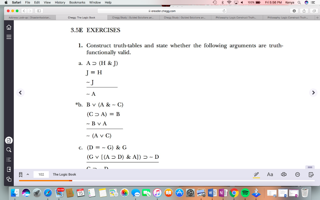 Solved Philosophy: Logic Construct truth tables and state | Chegg.com