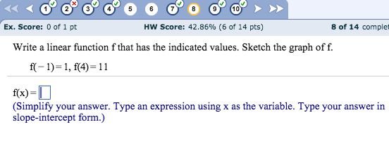 Solved Write a linear function f that has the indicated | Chegg.com
