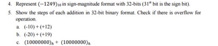 Solved Represent (- 1249)_10 in sign-magnitude format with | Chegg.com