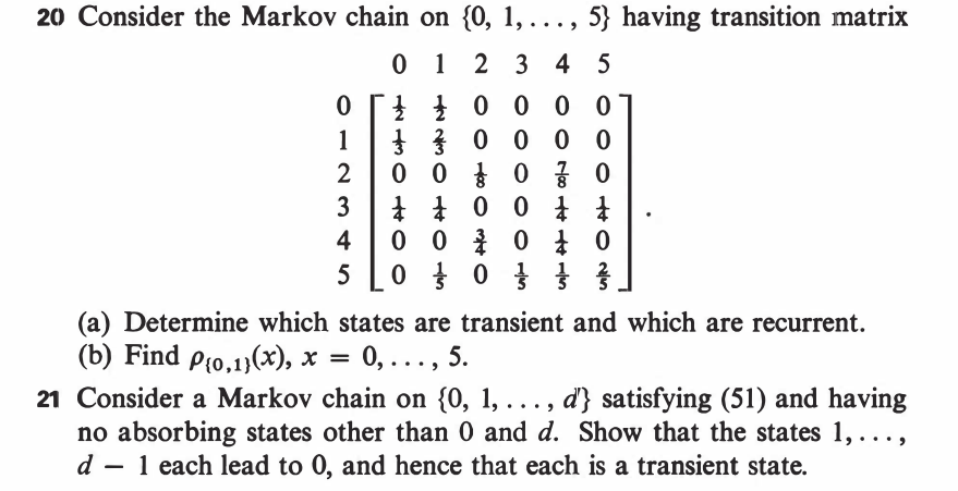 Consider the Markov chain on {0, 1 , ... , 5} having | Chegg.com