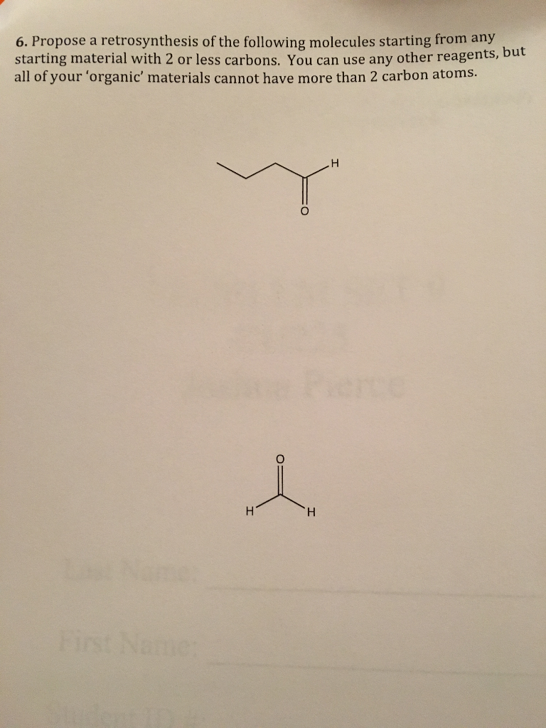Solved 6. Propose a retrosynthesis of the following | Chegg.com Solved 6. Propose a retrosynthesis of the following | Chegg.com