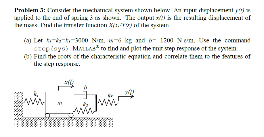 Problem 3: Consider the mechanical system shown | Chegg.com