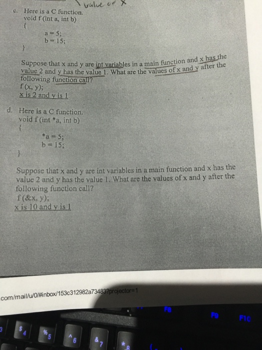 Solved Here is a C function Suppose that x and y are int | Chegg.com