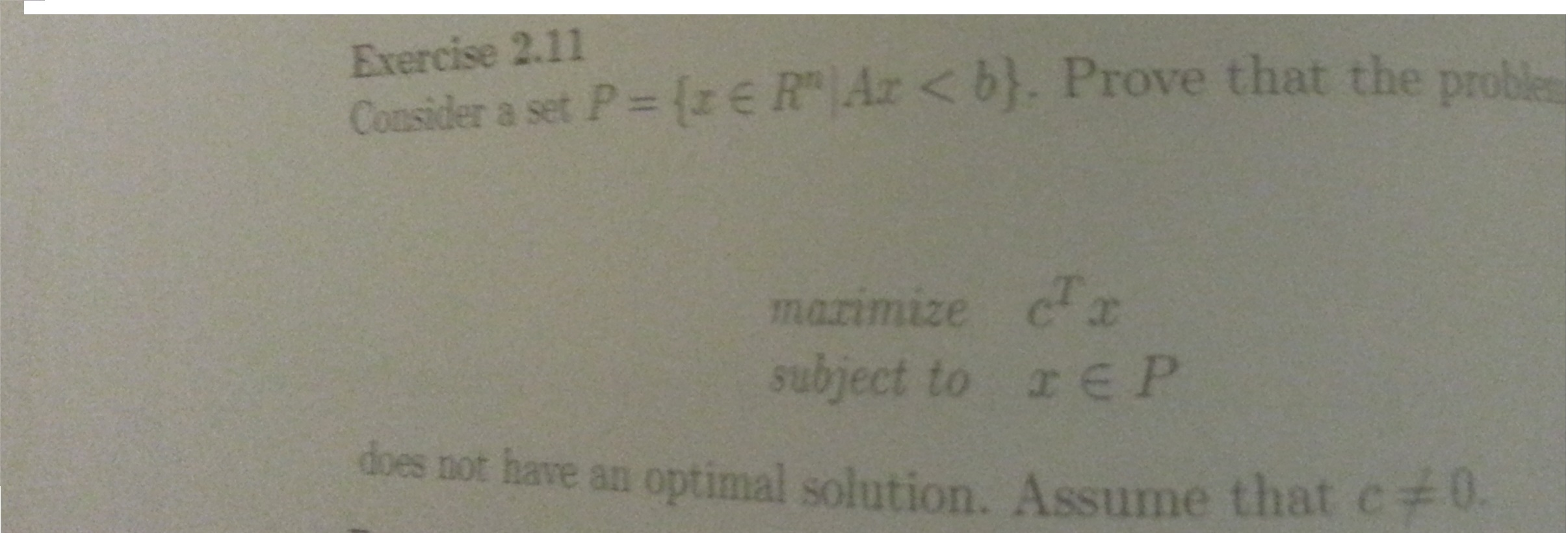 Consider a set P = {x epsilon Rn| Ax