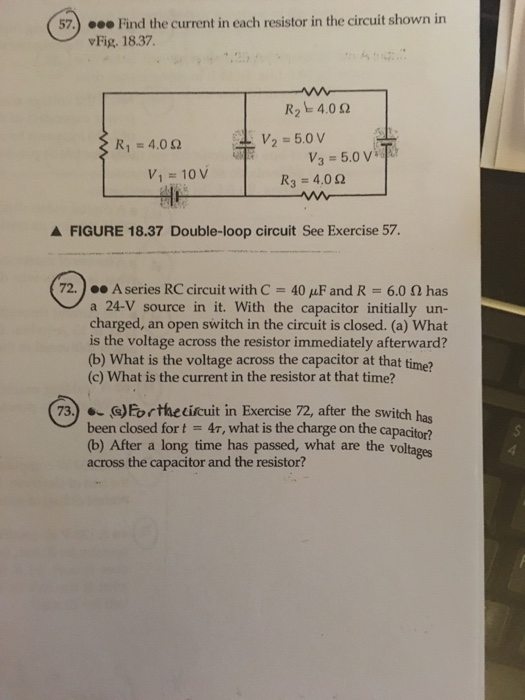 Solved Find the current in each resistor in the circuit | Chegg.com