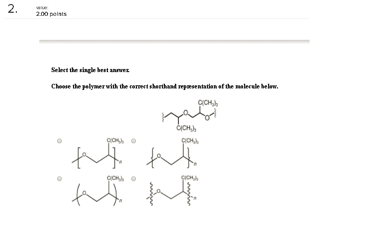 Solved Choose the polymer with the correct shorthand | Chegg.com