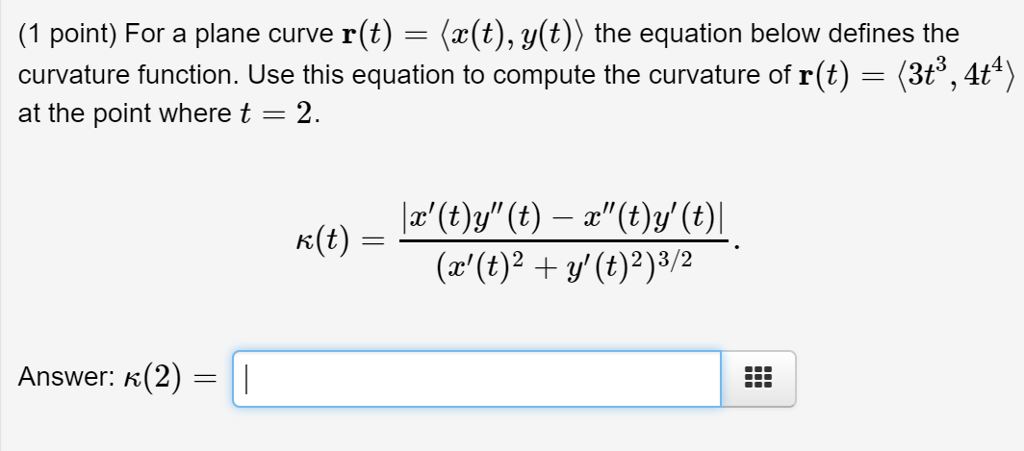 Solved For a plane curve r(t) = (x(t), y(t)) the equation | Chegg.com