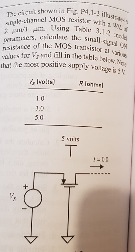 Solved The circuit shown in Fig. P4. single-channel MOS | Chegg.com