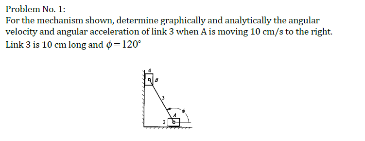 Solved Problem No. 1: For the mechanism shown, determine | Chegg.com