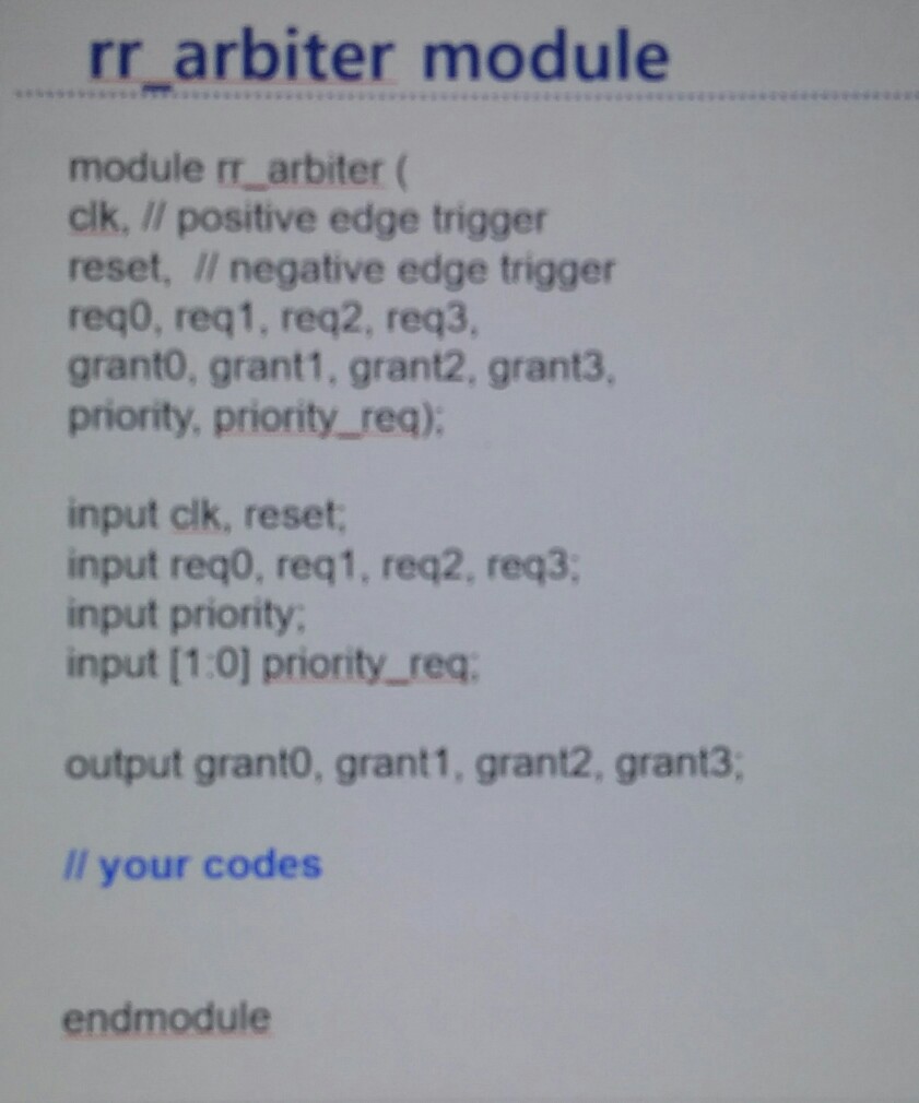 Solved Ring Counter t3 t2 t1 to grant O reqo grant 1 req 1 | Chegg.com