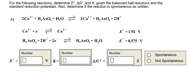 Solved For the following reactions, determine E degree, | Chegg.com