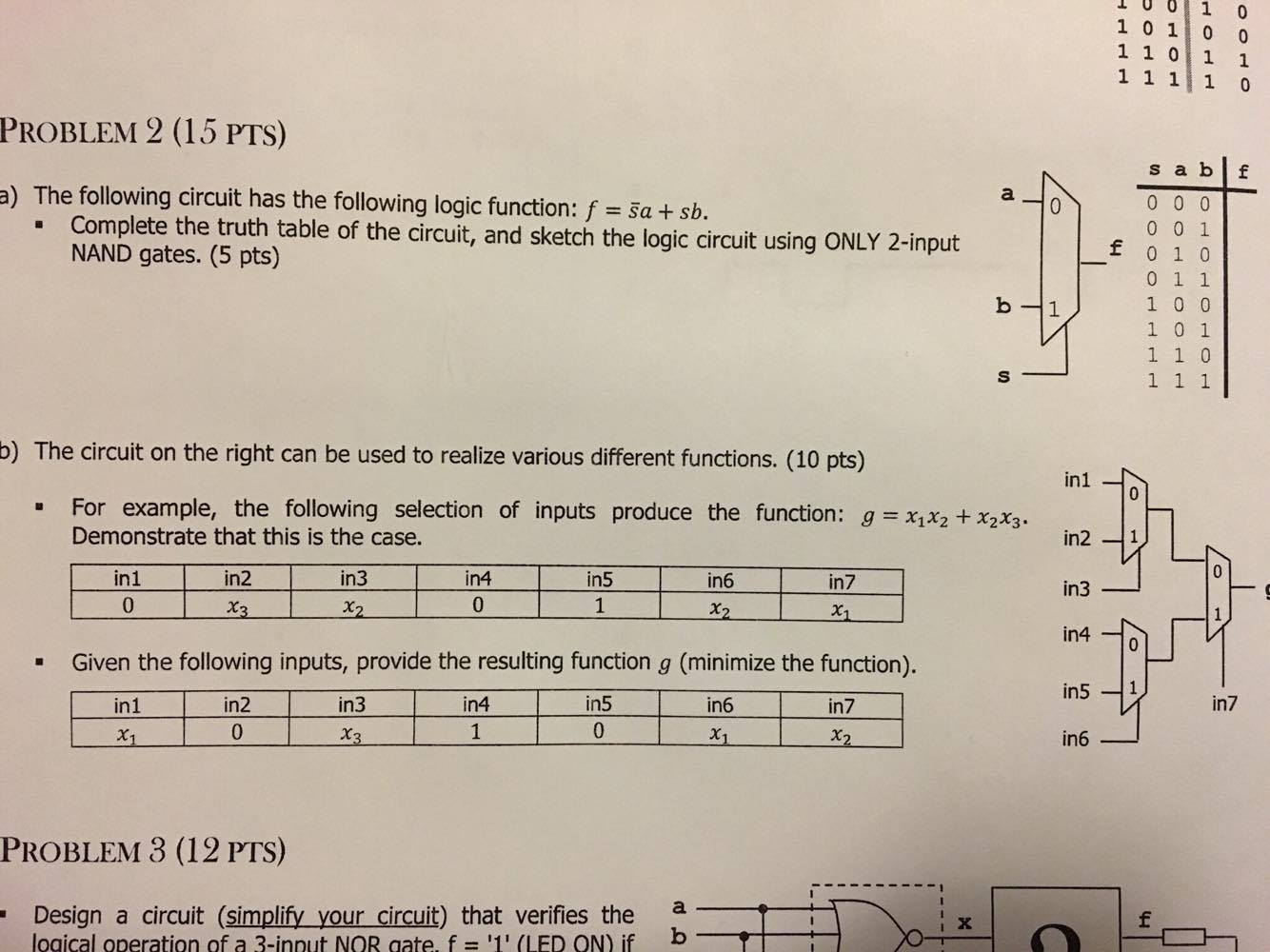 Solved The following circuit has the following logic | Chegg.com