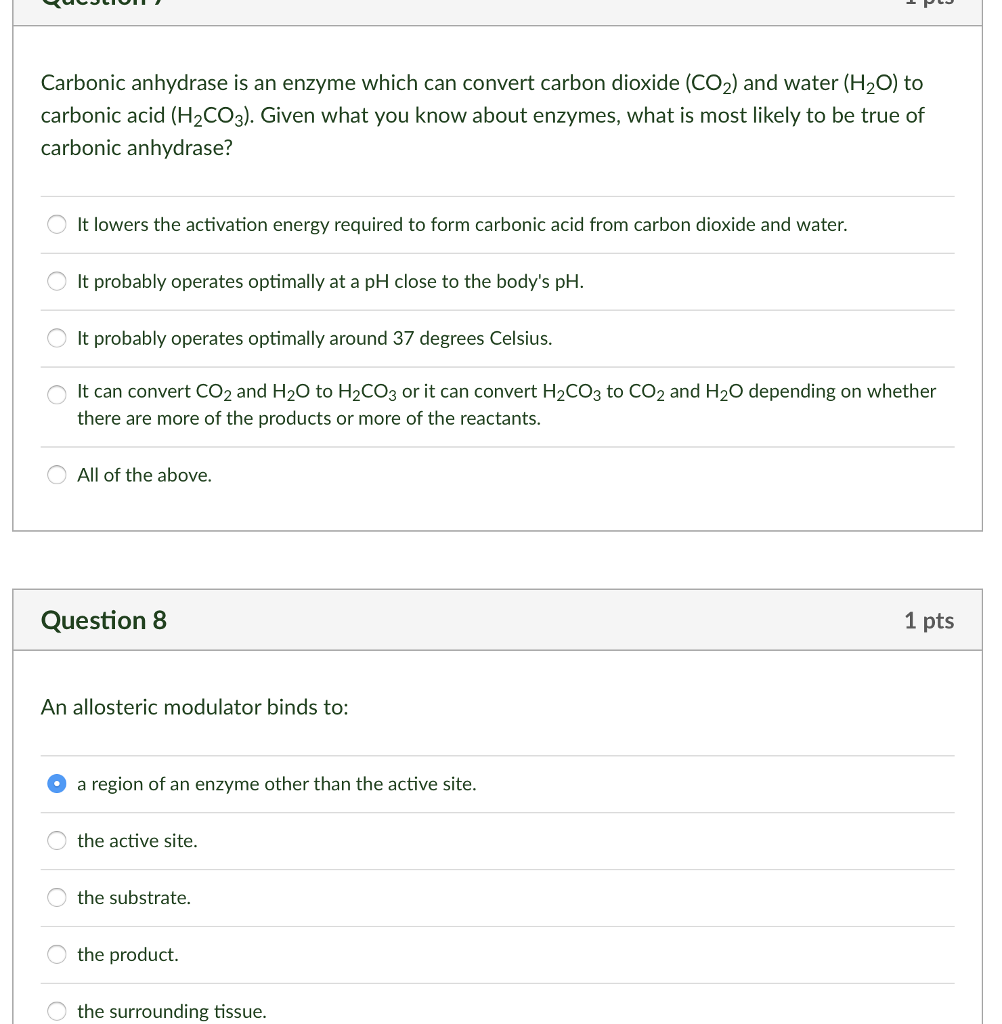 Solved Carbonic anhydrase is an enzyme which can convert | Chegg.com