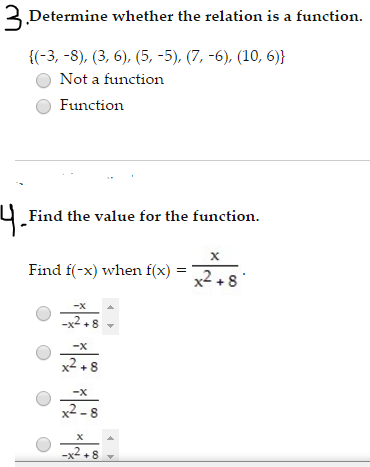 Solved 3·Determine whether the relation is a function. Not a | Chegg.com