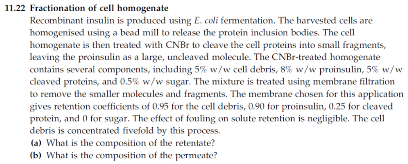 Solved 11.22 Fractionation of cell homogenate Recombinant | Chegg.com
