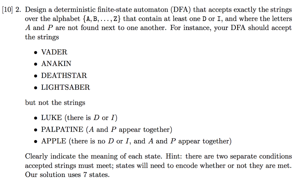 Solved 2 Design A Deterministic Finite State Automaton