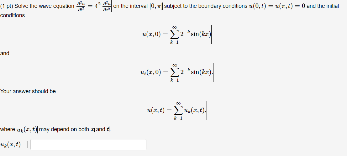 Solved Solve the wave equation partial differential^2 | Chegg.com