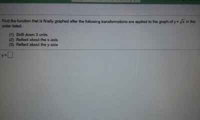 Solved Find the function that is finally graphed after the | Chegg.com