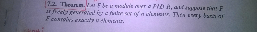 7.2. Theorem. Let F be a module over a PID R, and | Chegg.com