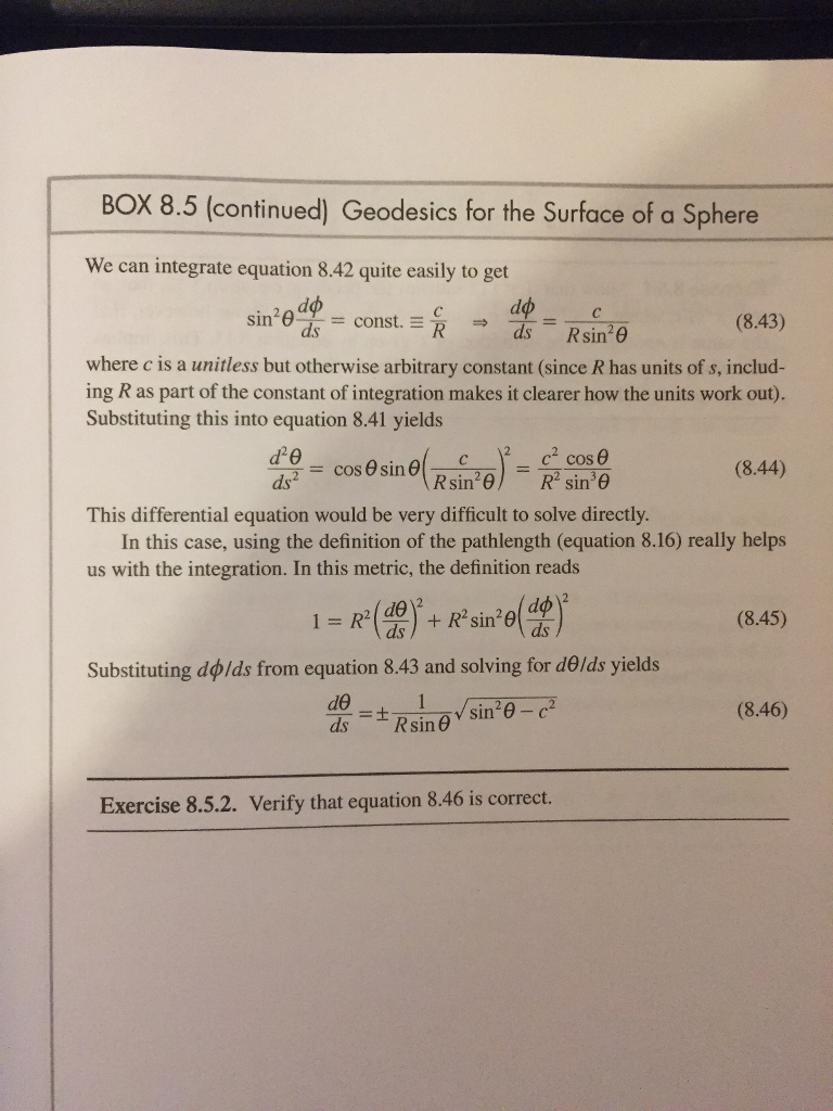 Geodesics for the Surface of a Sphere A very | Chegg.com