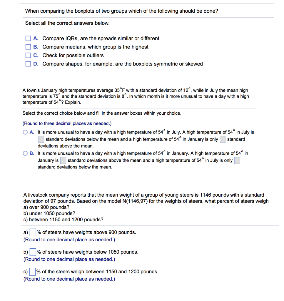Solved When Comparing The Boxplots Of Two Groups Which Of 0048