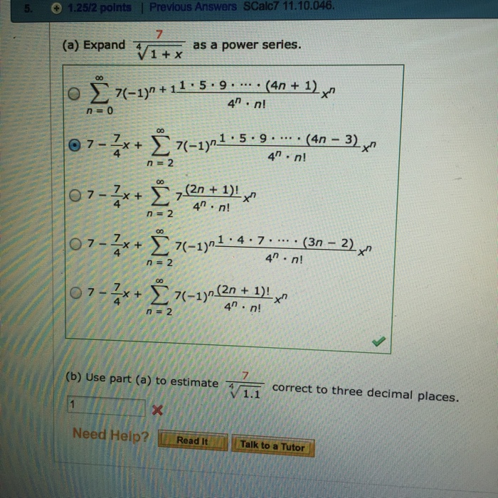 Solved Expand 7/4 Squareroot 1 + x as a power series. | Chegg.com